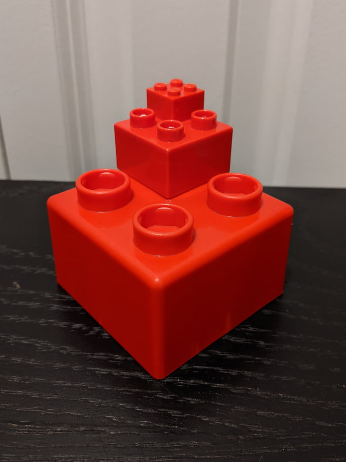 Thought I'd show off the connection between normal Lego system, Duplo ...
