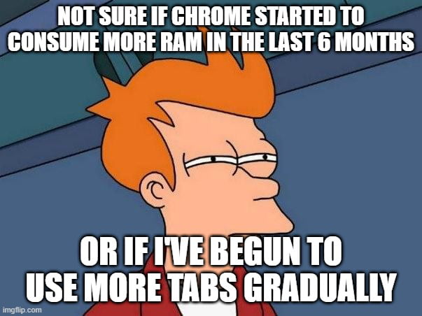 69% memory usage out of 16GB RAM with just typical browsing (Chrome ...