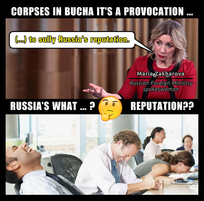 Corpses in Bucha it's a provocation ... - 9GAG
