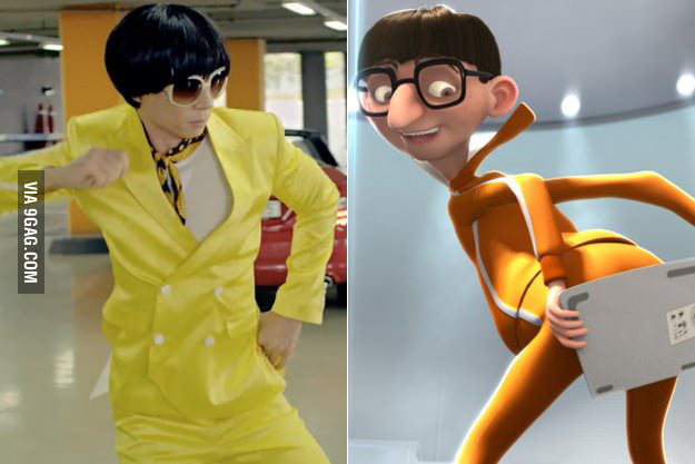 Gangnam Style's Yellow guy and Despicable Me's Vector - 9GAG