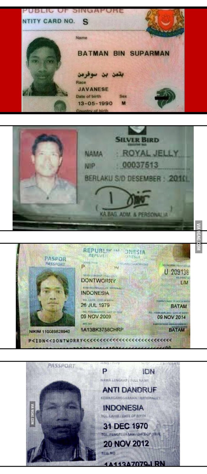 Indonesian weird names - 9GAG