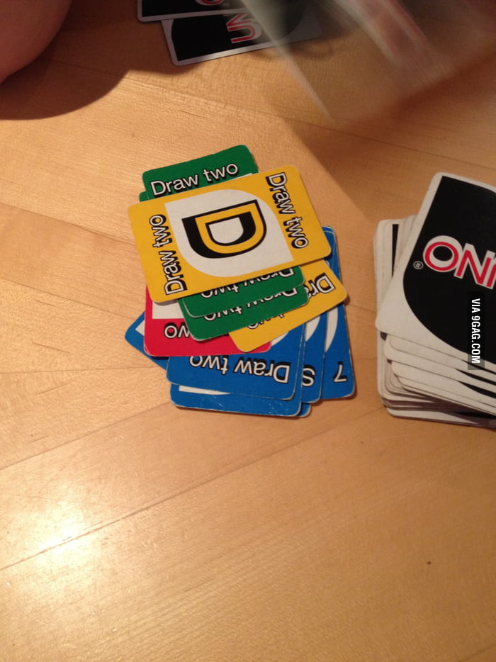 Playing UNO.... Draw 12! Bwahahah - 9GAG