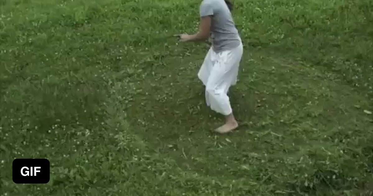 Scything lawn-length grass - 9GAG