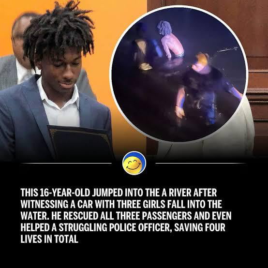 Corion Evans, 16, Rescues Three Girls and Police Officer After Car ...