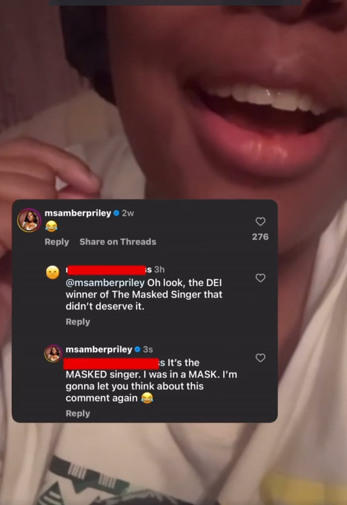 Amber Riley gets called the "DEI winner" of The Masked Singer - 9GAG