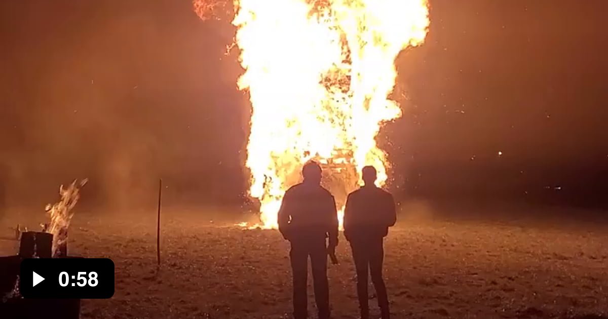 Huge bonfire (Funken) to celebrate the end of winter in Vorarlberg ...