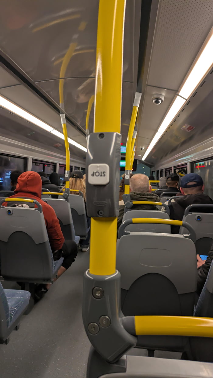 Bus STOP button upside down - 9GAG