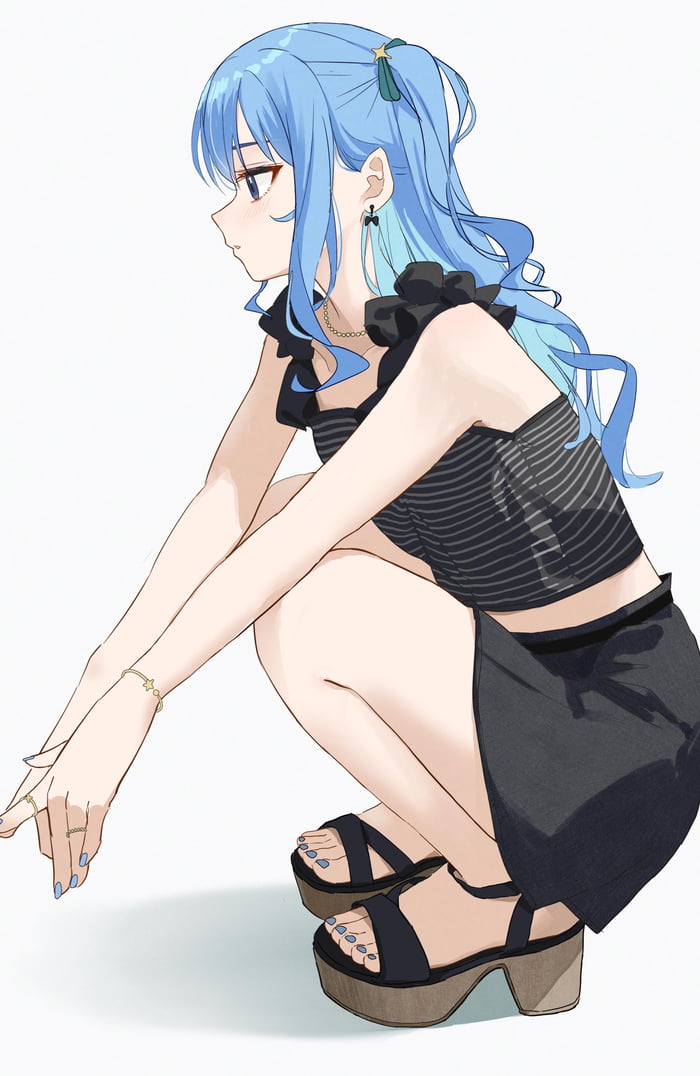 The blue hair and outfit are a perfect match, creating a captivating and stylish look. - 9GAG