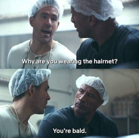 To stop bald sweat dripping into food.. thats why. - 9GAG