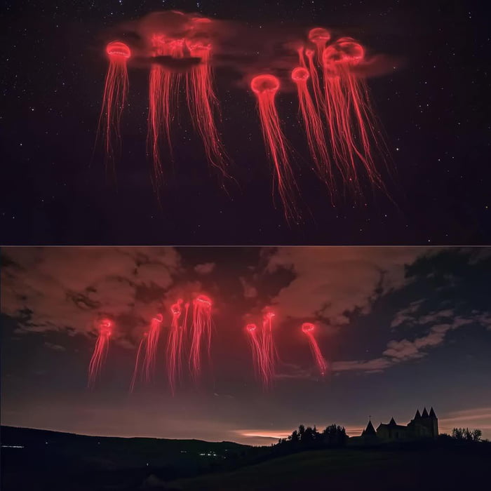 Sprites or red sprites are large-scale electric discharges that occur ...