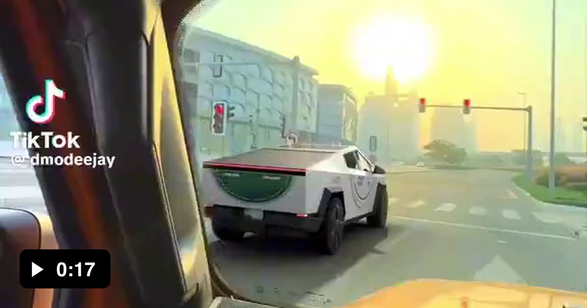 Tesla Cybertruck police car in Dubai - 9GAG
