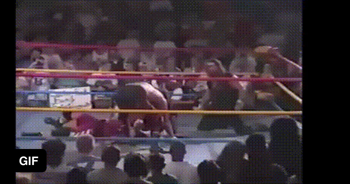 Chair throwing at a wrestling match - 9GAG