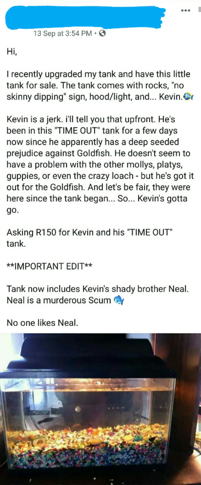 Selling Fish Tank and...Kevin - 9GAG