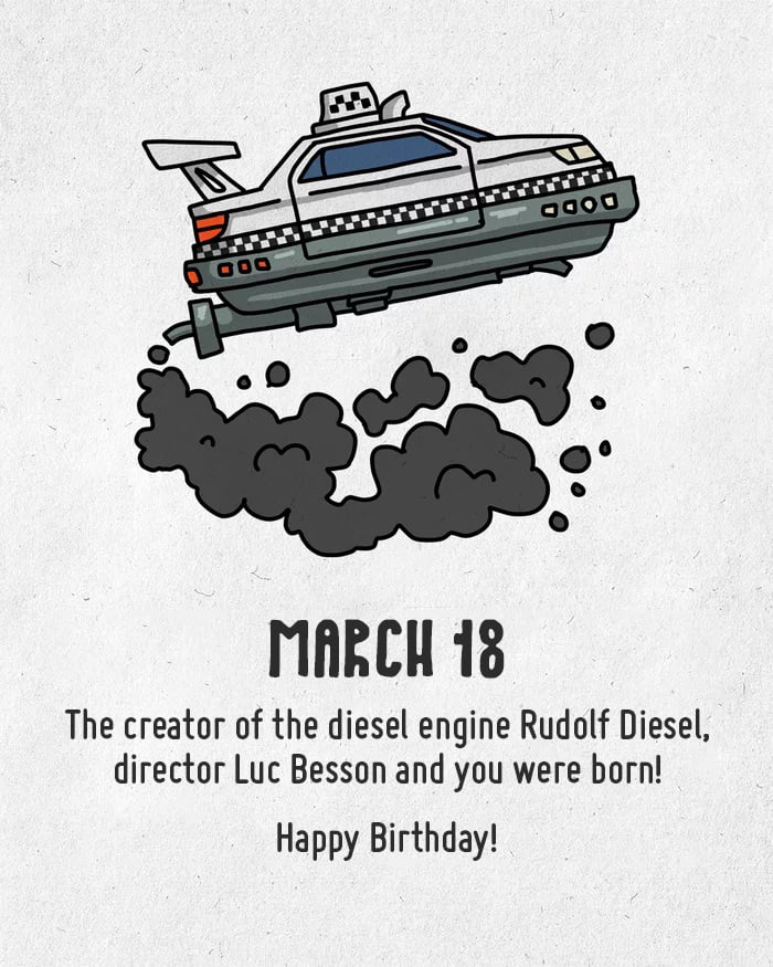 Calendar "Happy Birthday" March 18 - 9GAG