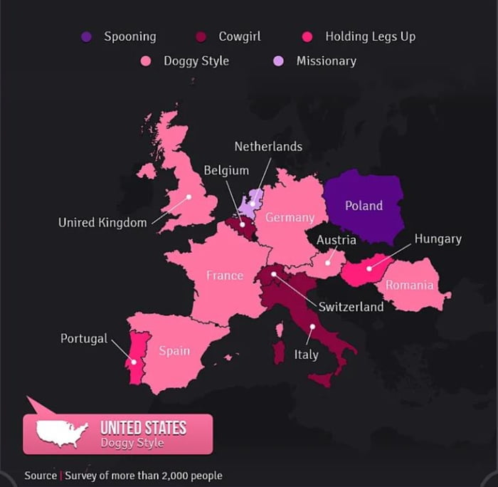 Favourite sex positions of European countries and USA. - 9GAG