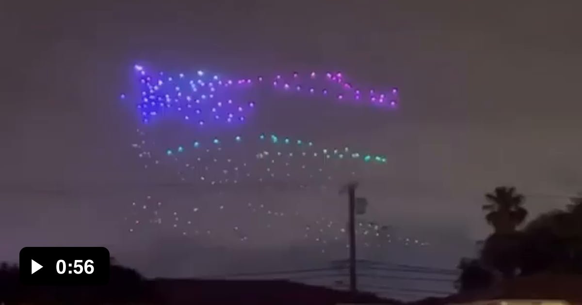 Remarkable drone show instead of fireworks for Independence Day - 9GAG