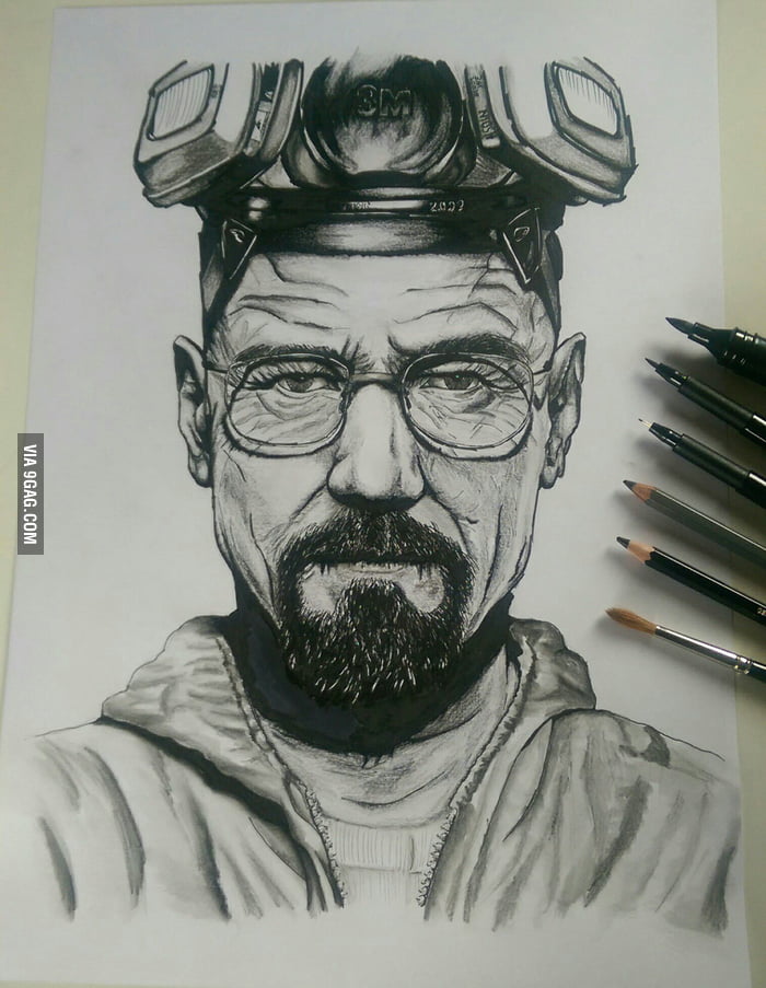 Finished this awesome series and decided to draw Walt, any thoughts? - 9GAG