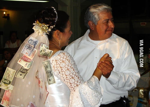 Is it tradition in your country to pin money on the bride's wedding ...