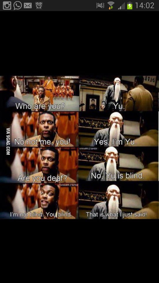 Yu is blind - 9GAG