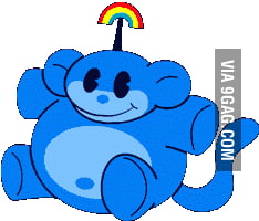 Red and orange. Green and blue. Rainbow monkeys, rainbow monkeys, we ...