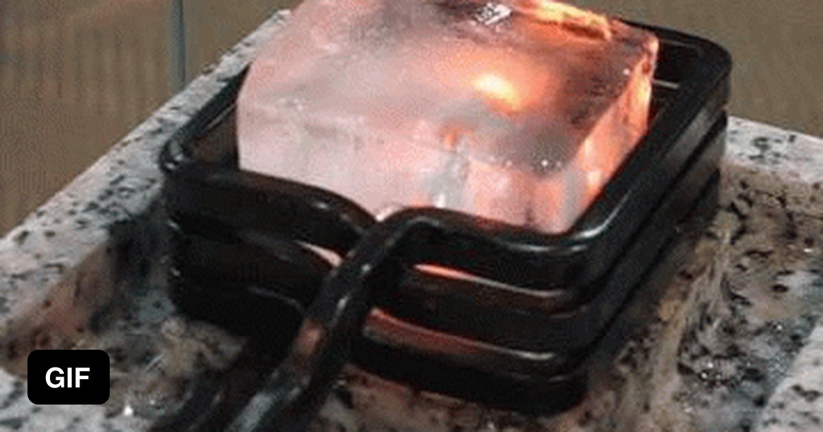 Red-hot ice cube by induction heating - 9GAG