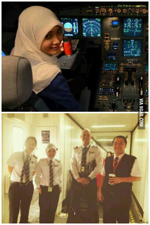 Yes...she is air asia's pilot - 9GAG