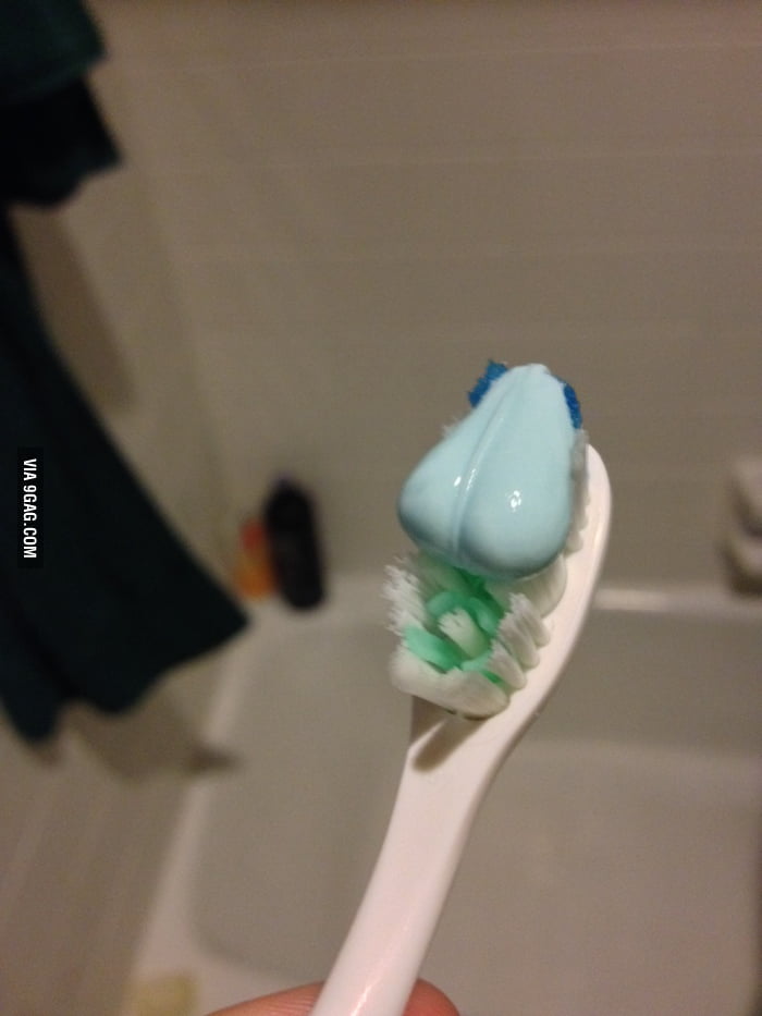 Toothpaste ball sack. - 9GAG