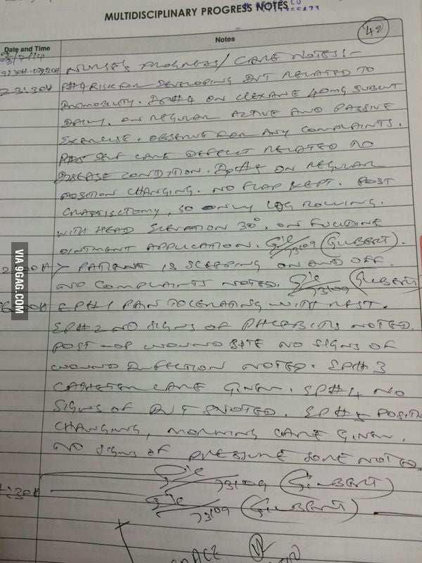 Doctors Handwriting Don t Know What To Say 9GAG