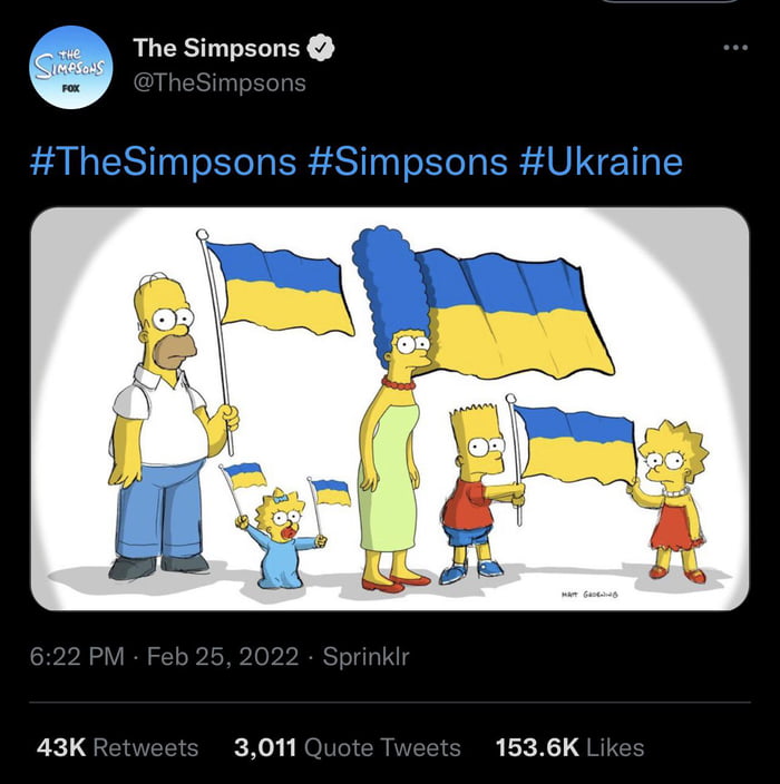 The Simpsons stand with Ukraine. - 9GAG