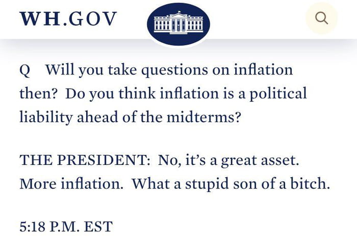 Official White House Transcript - 9GAG