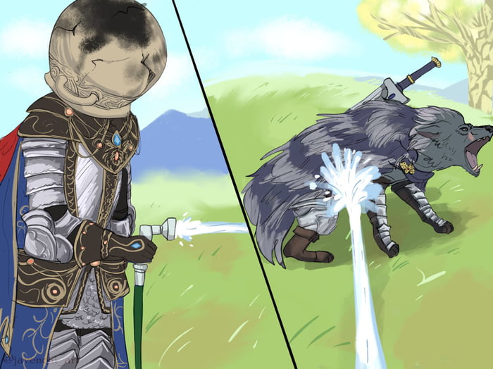 Silly dog man gets the spray - 9GAG