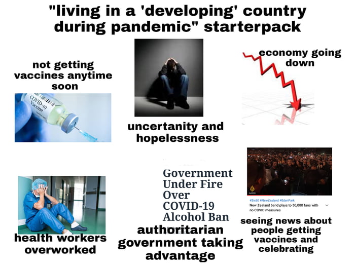 "living in a 'developing' country during pandemic starterpack" - 9GAG