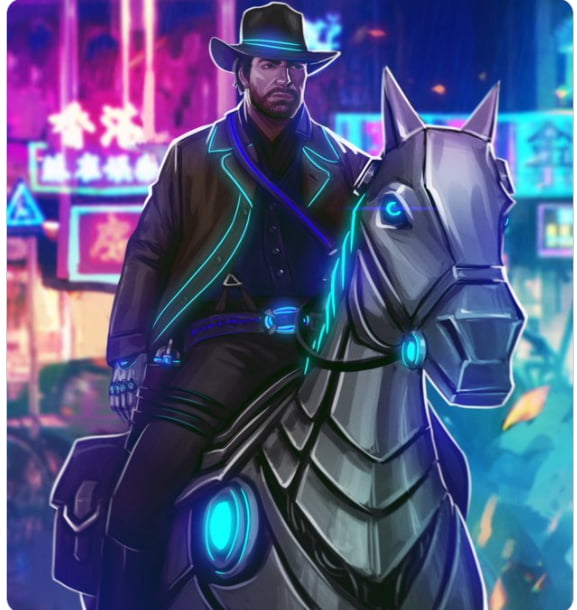 Arthur Morgan in Cyberpunk 2077 (Credits to @BlueOwlzMedic Twitter) - 9GAG