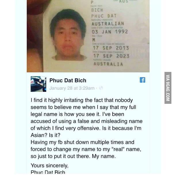 Yours sincerely, Phuc Dat Bich - 9GAG