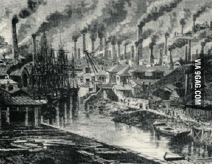 The copper works in Swansea during industrial revolution. - 9GAG