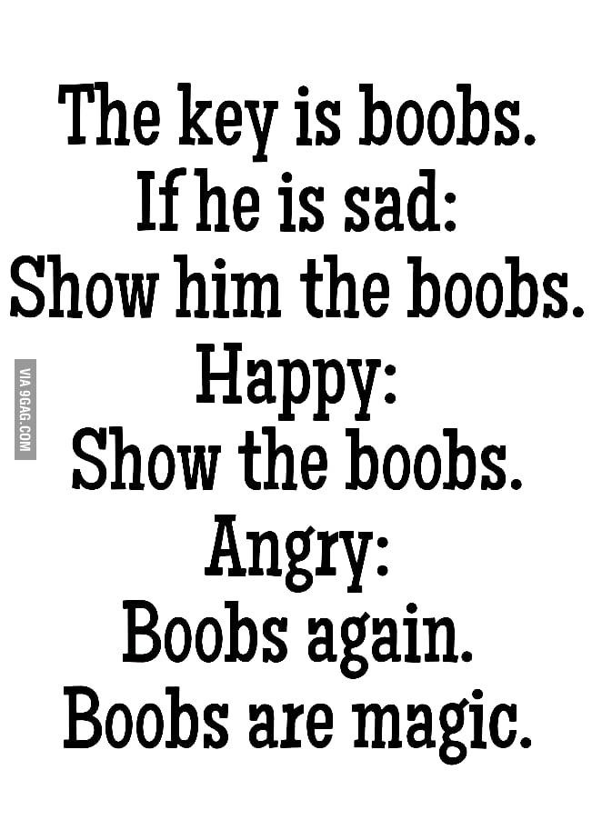 Boobs are magic. - 9GAG