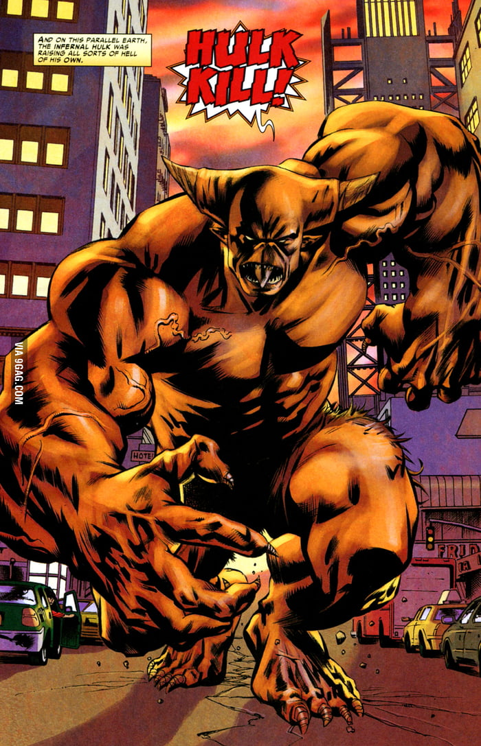 Infernal Hulk. Hulk becomes a demon and breaks out of hell. - 9GAG