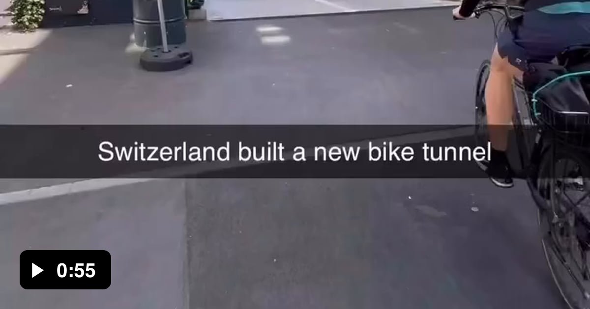 A smooth ride through Switzerland's new bike tunnel. - 9GAG