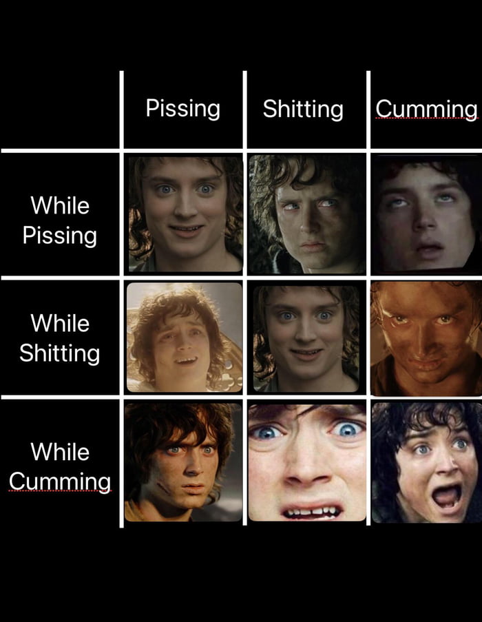 The many faces of Frodo, explained. - 9GAG