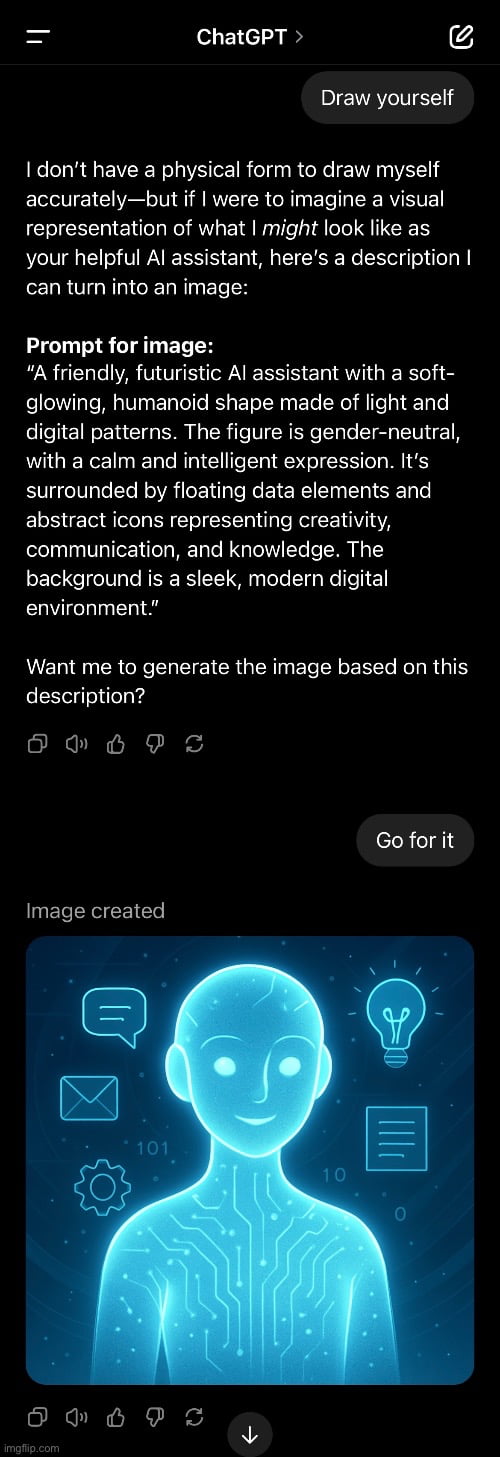 I asked ChatGPT to draw itself - 9GAG