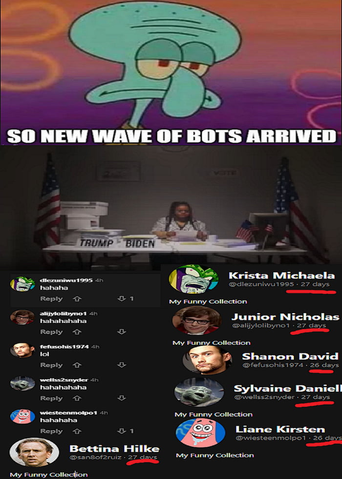 An organized network of hundreds of bots just getting ready to start ...