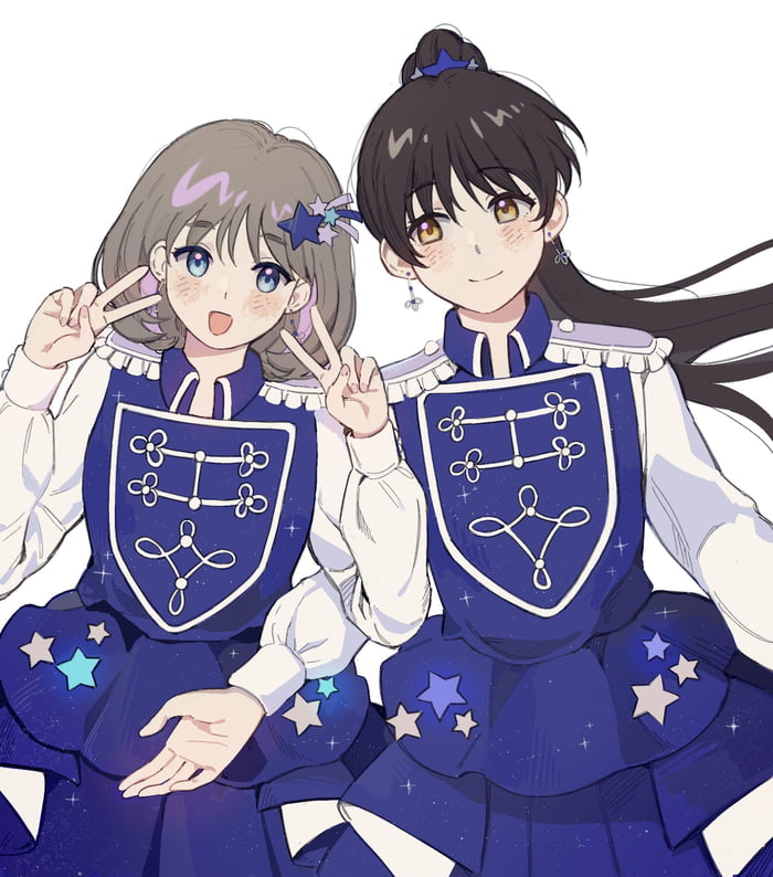 Two smiling girls in star-themed outfits, ready for a stellar ...