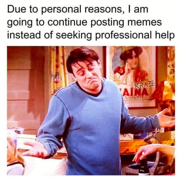 Who needs professional help when they have memes and imaginary friends ...