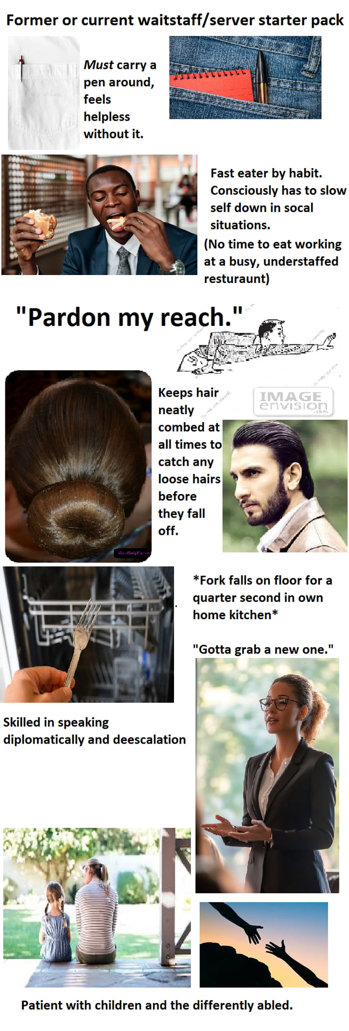 Former or current waitstaff/server starter pack - 9GAG