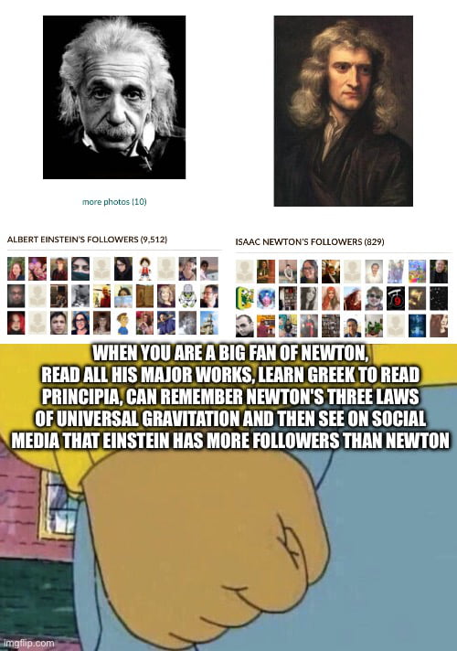 Albert Einstein vs Isaac Newton meme - 9GAG