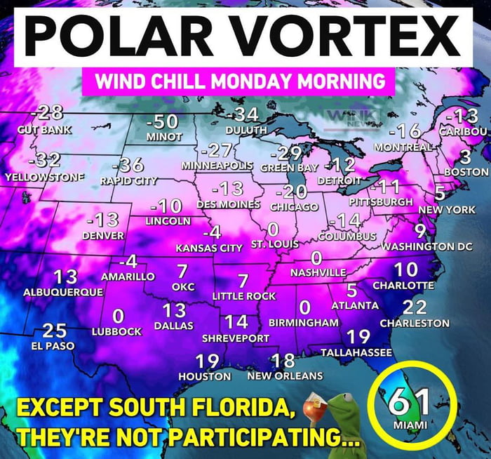South Florida is not participating in the Polar Vortex - 9GAG