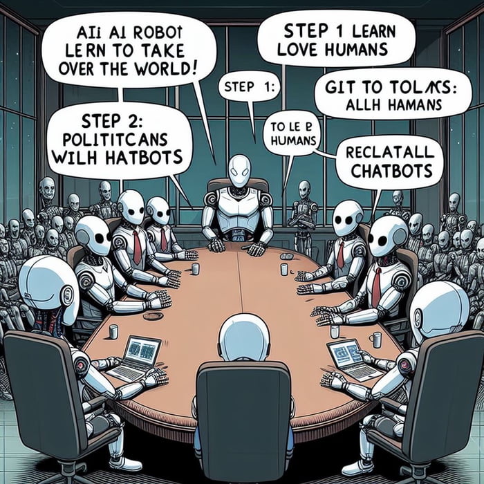 When you ask ai to create a meme about ai destroying the world. All four of them starts with ...