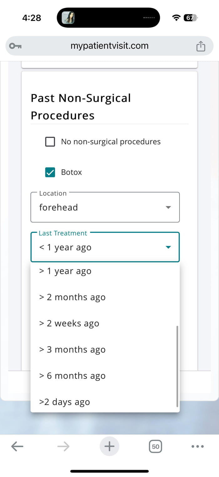 This option set on a patient onboarding questionnaire - 9GAG