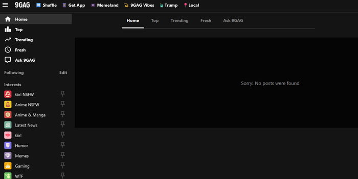 Looks like 9GAG got rid of all the bots! (At least you guys are getting an error in the ...