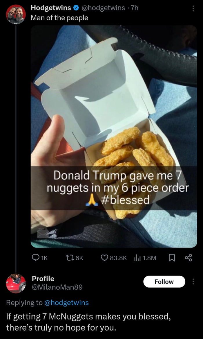 How broke you gotta be to rejoice an extra chicken nugget.... - 9GAG